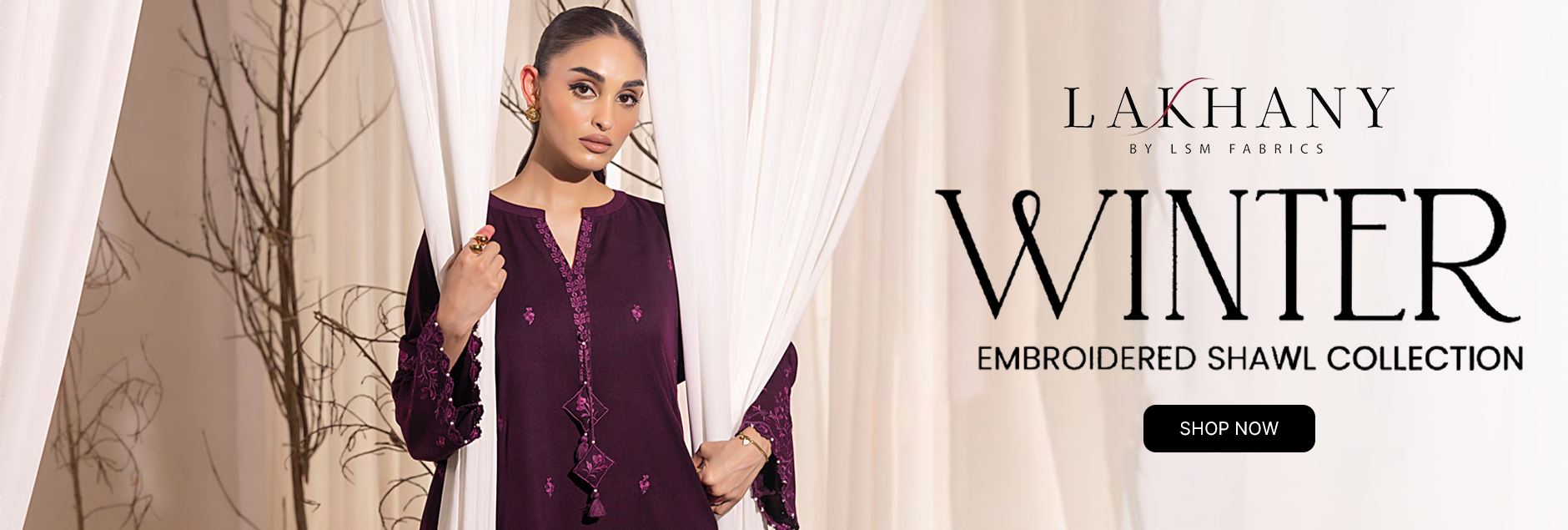 LSM Lakhany Embroidered Shawl Winter Unstitched Collection 2025 – Royal ...