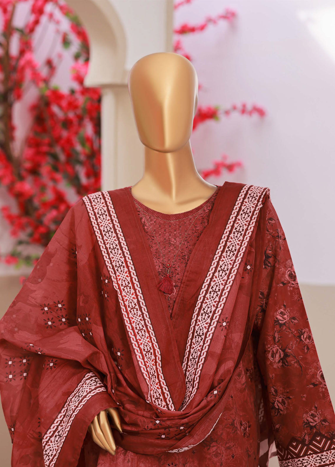Elegant By HZ Textiles Embroidered Lawn 3 Piece Unstitched Suit HZ26EE ...