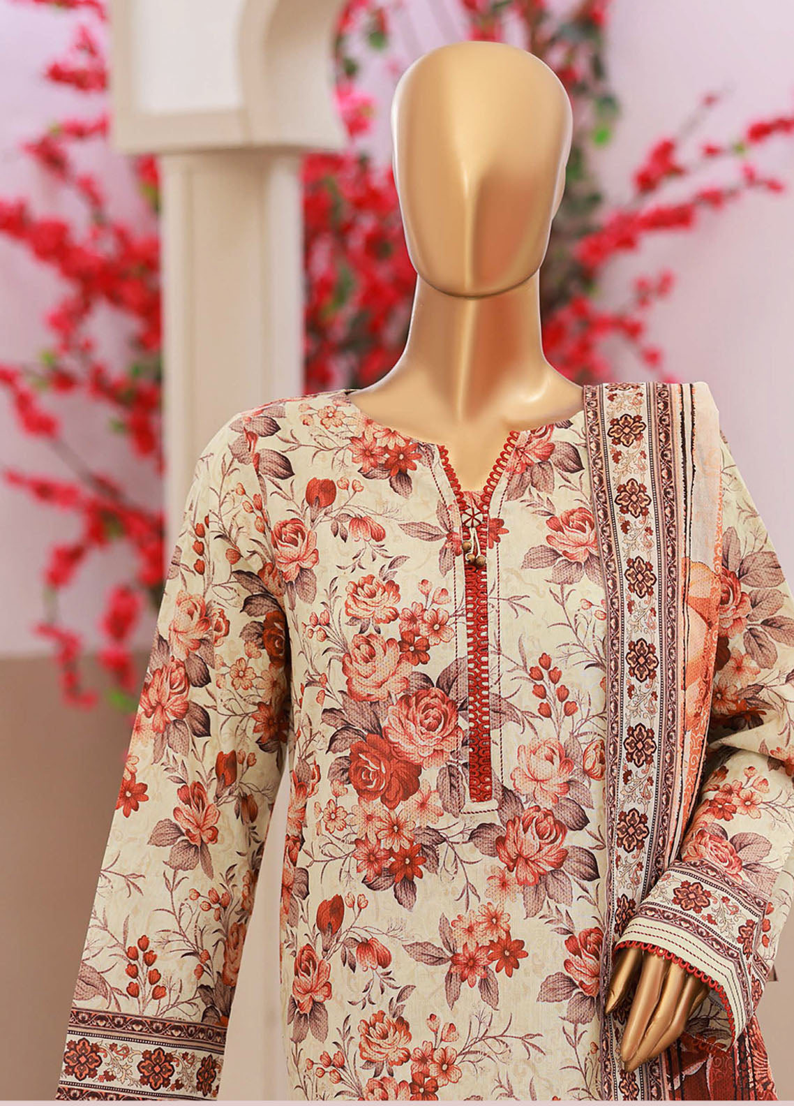 Elegant By HZ Textiles Embroidered Lawn 3 Piece Unstitched Suit HZ26EE ...