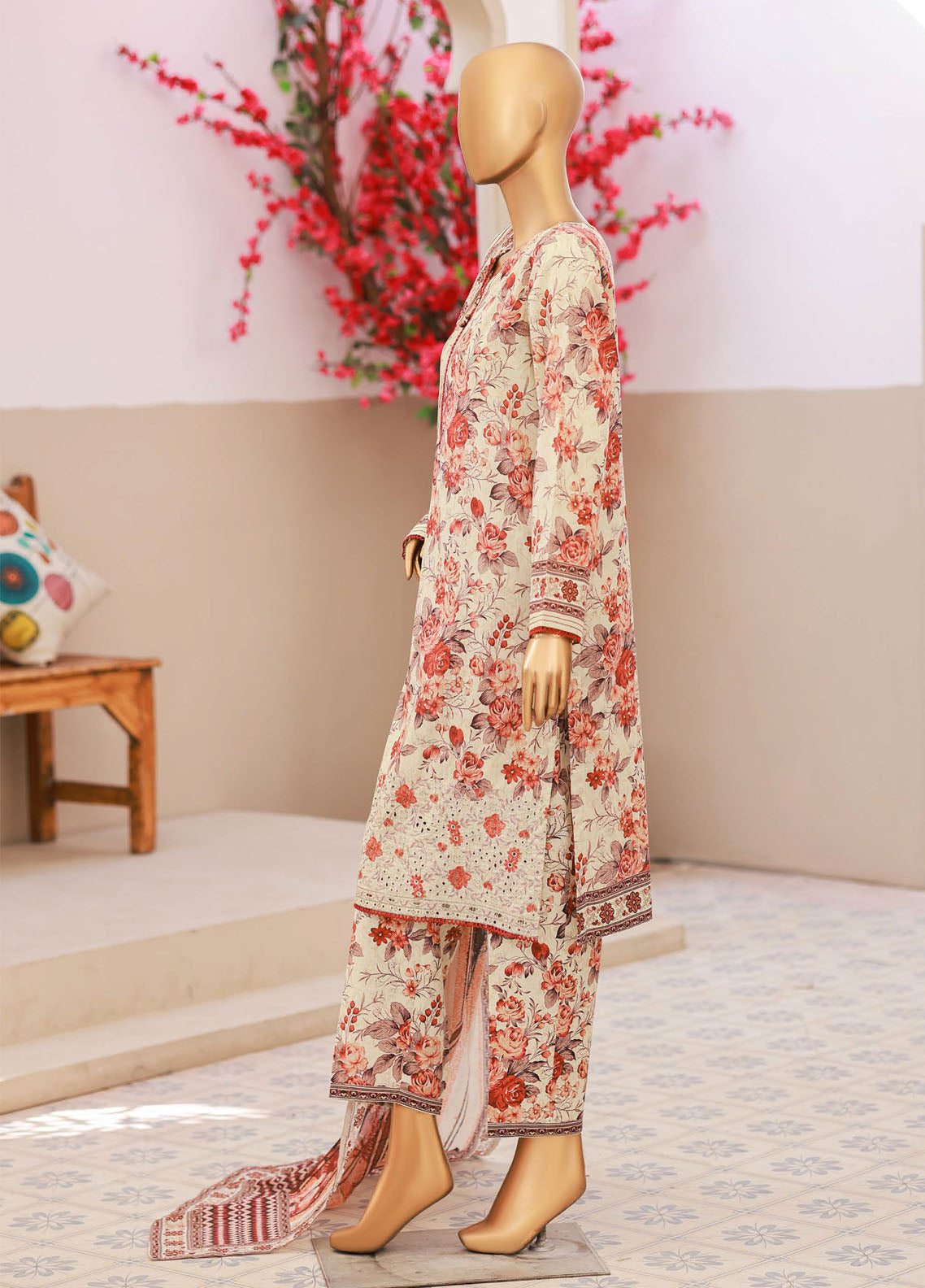 Elegant By HZ Textiles Embroidered Lawn 3 Piece Unstitched Suit HZ26EE ...