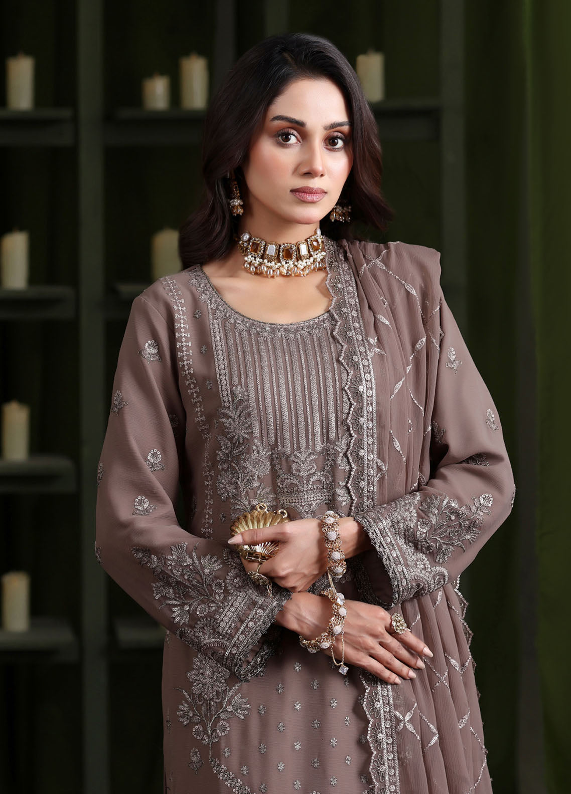 Gulaal By Soghat Creation Luxury Embroidered Chiffon 3 Piece Unstitche ...