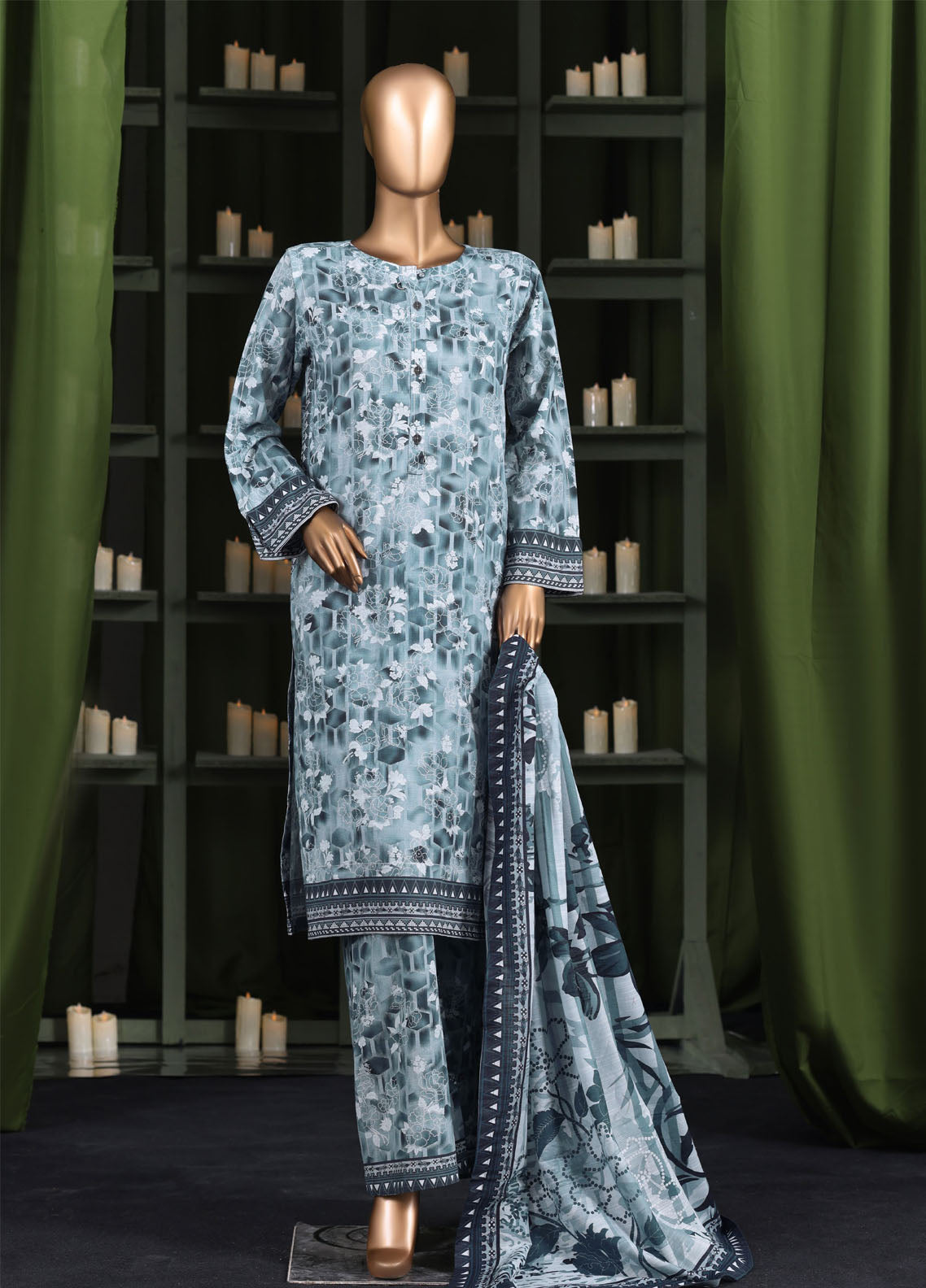 HZ Textile Printed Khaddar 3 Piece Stitched Suit HZ25KPV3 D-2567 FADED ...