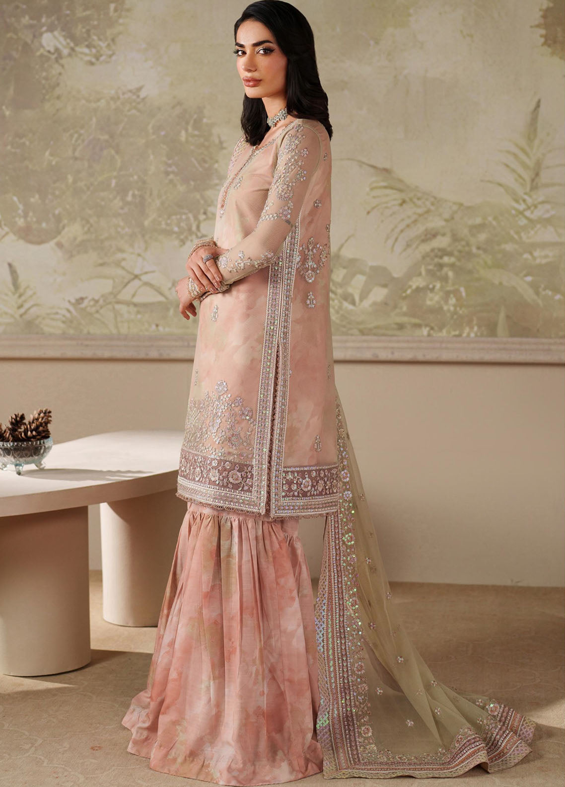 Zaneera By Zarif Embroidered Net 3 Piece Unstitched Suit ZF25ZPE D-ZPE ...