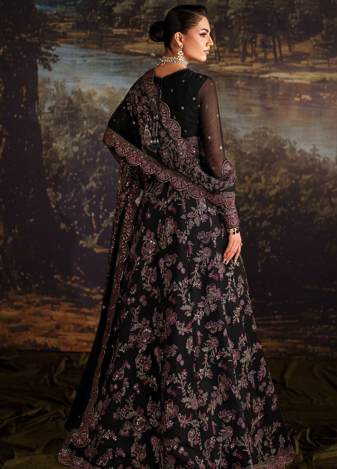 Zarif Premium Embroidered Chiffon 3 Piece Unstitched Suit ZF25SFE D-PR ...